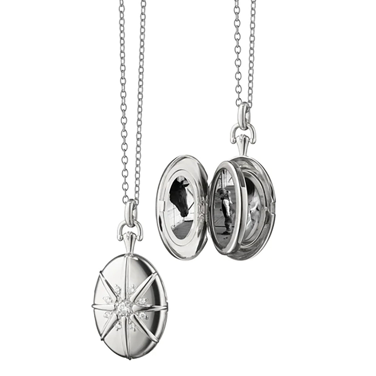Four Image Midi Sterling Silver Star Burst Locket | Sylvan's Jewelers