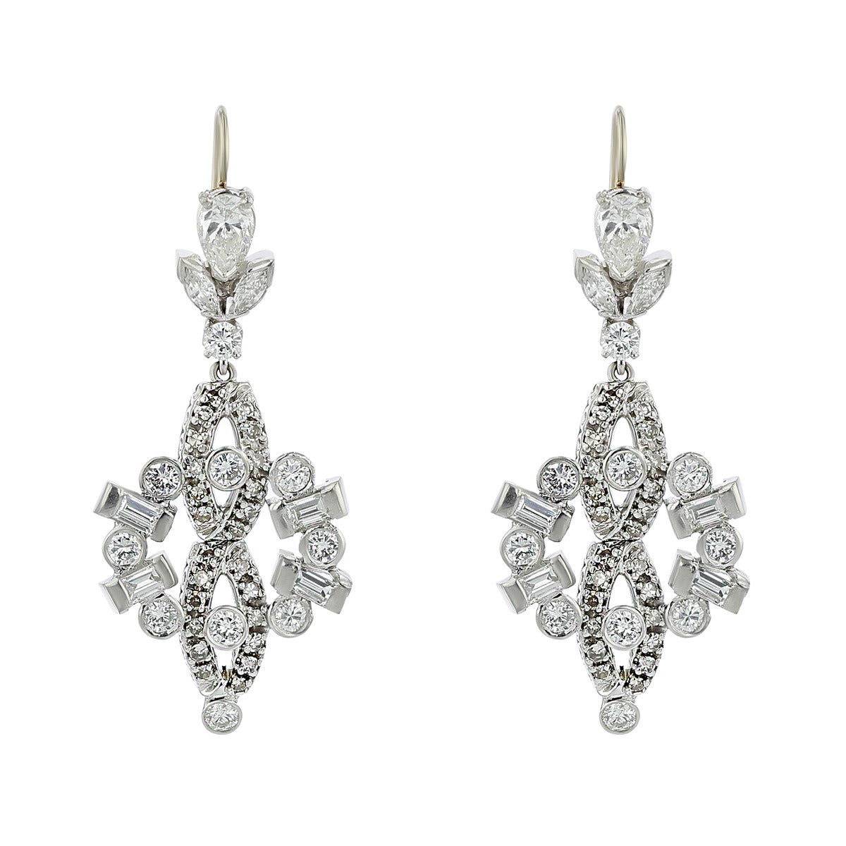 14K Gold Multi-Shaped Diamond Drop Earrings | Sylvan's Jewelers